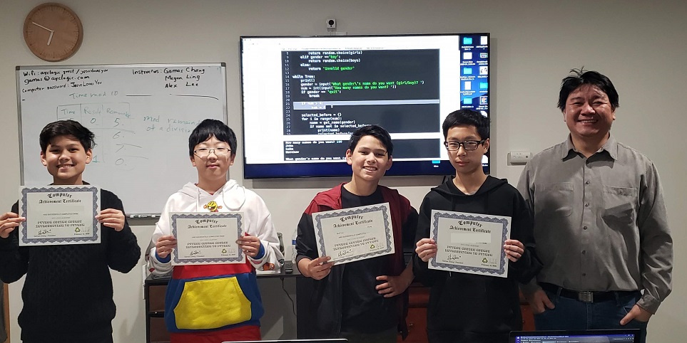 Congratulations for graduating Phyton Level 1 - American Young Coder (AYC)